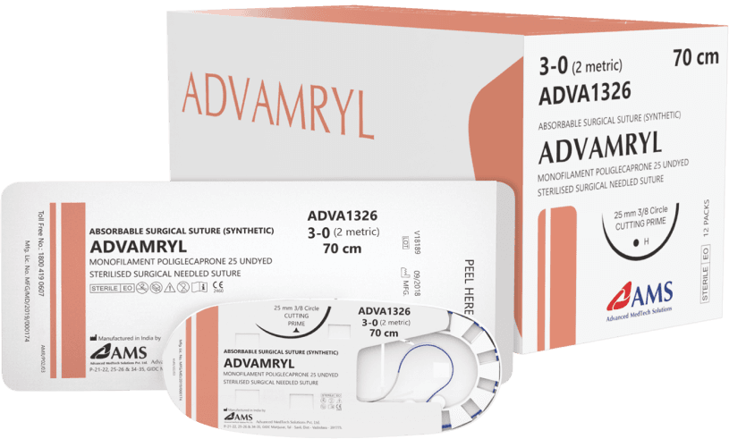 Advamryl Poliglecaprone 25 Suture – Monofilament Absorbable Suture
